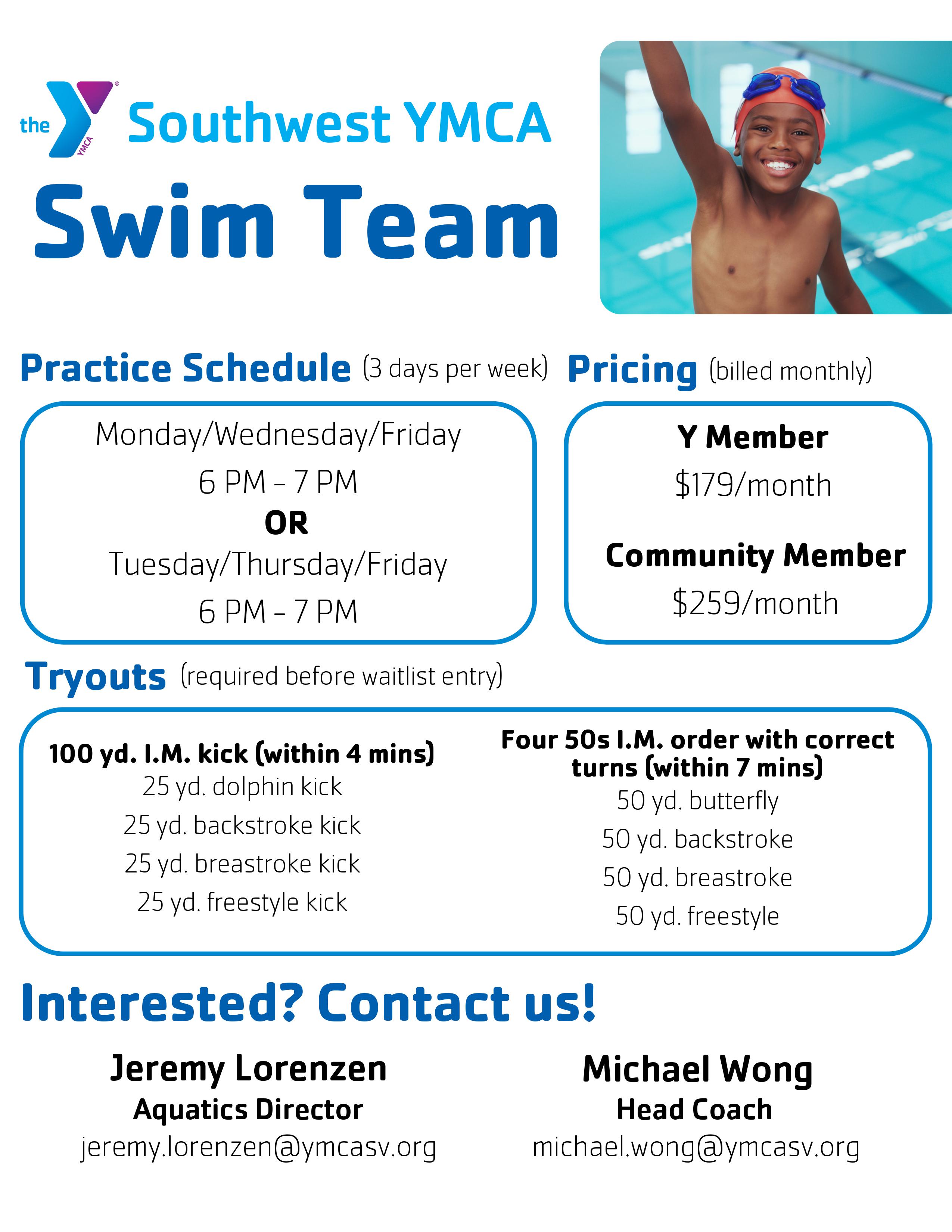 Southwest Swim Team – YMCA of Silicon Valley